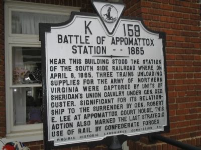 Battle of Appomattox Station — 1865 Historical Marker