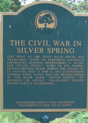 The Civil War in Silver Spring Historical Marker