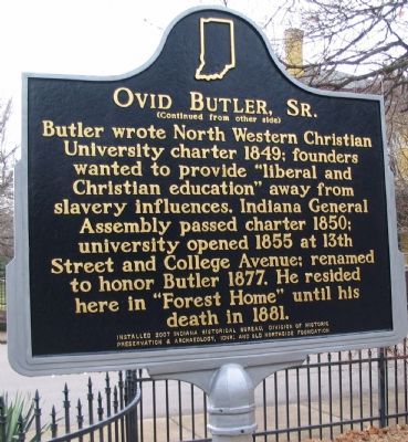 Ovid Butler, Sr. Historical Marker