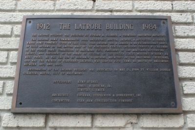The Latrobe Building Historical Marker