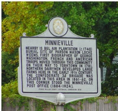 Minnieville Historical Marker