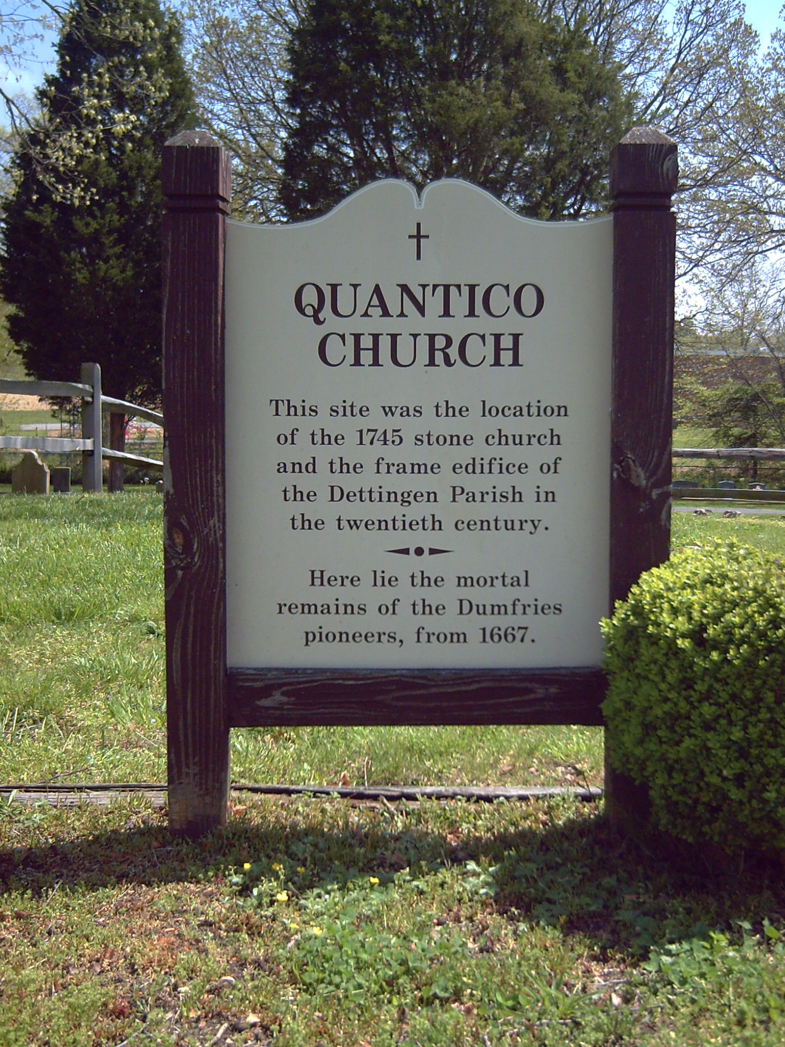 Photo: Quantico Church Marker