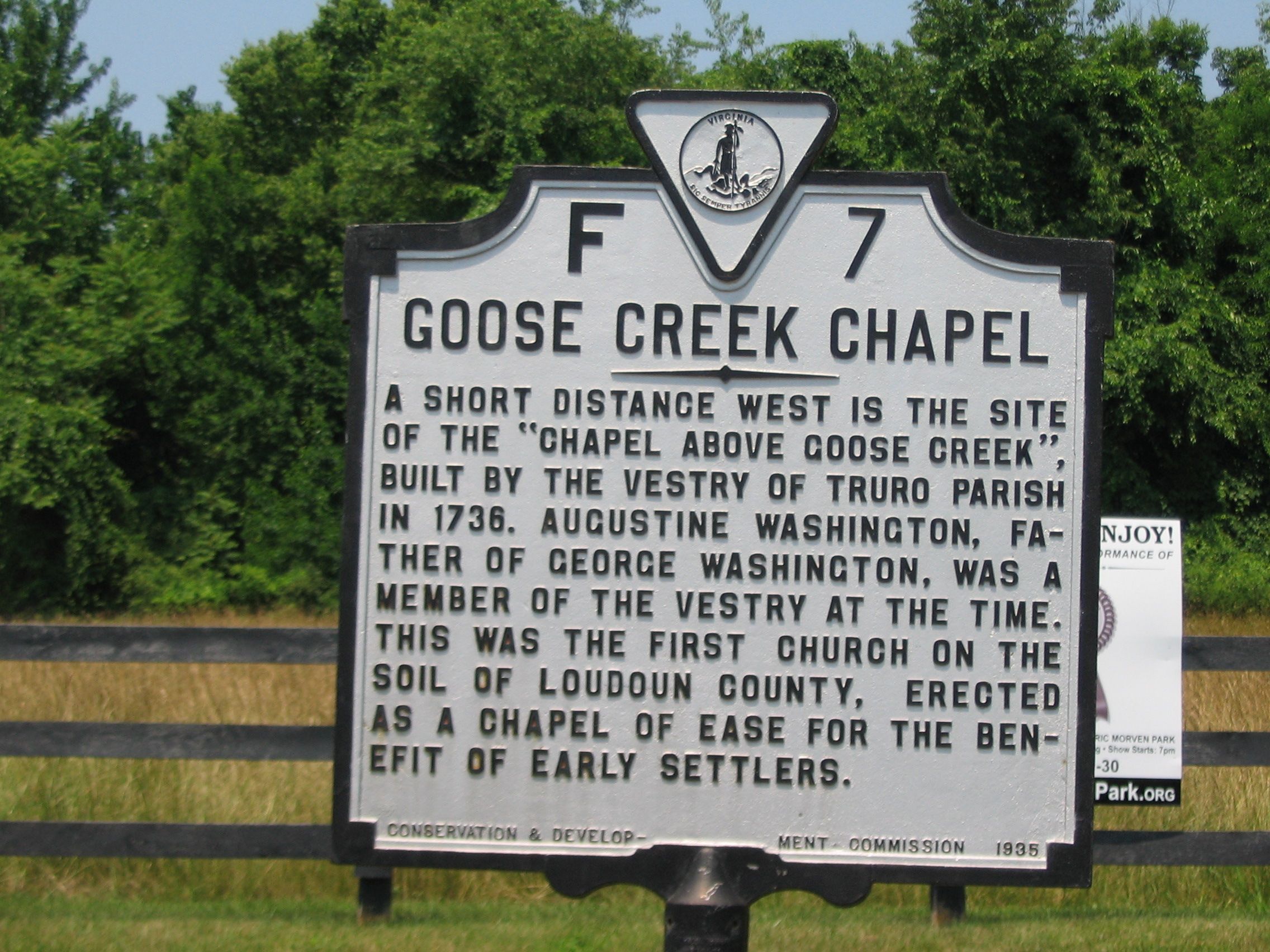 Photo: Goose Creek Chapel Marker