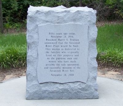 Savannah River Site Historical Marker