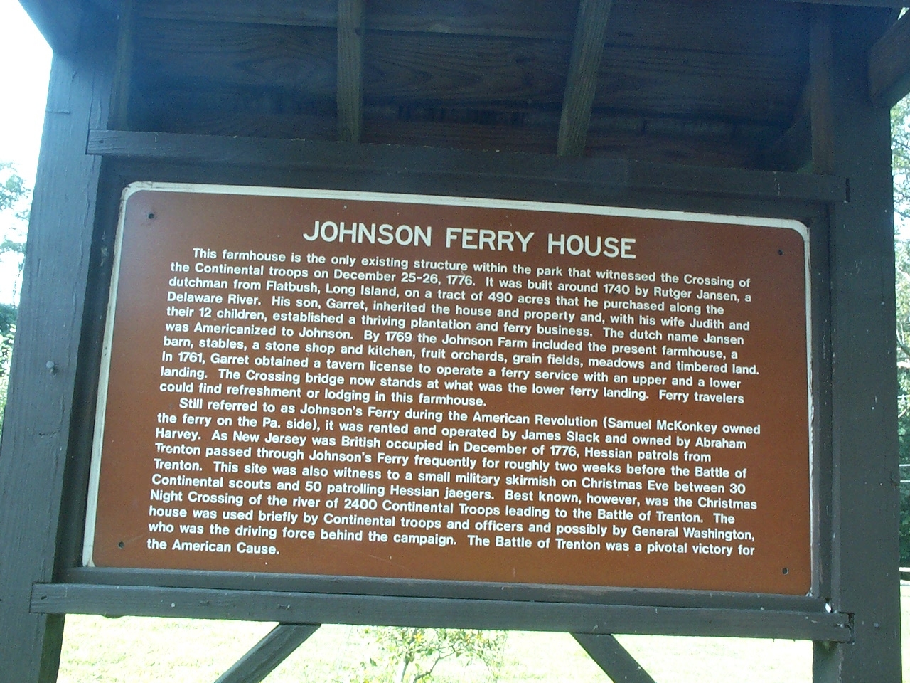Photo: Johnson Ferry House Marker