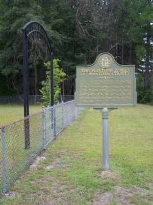 The McIntosh Family Of McIntosh County Historical Marker