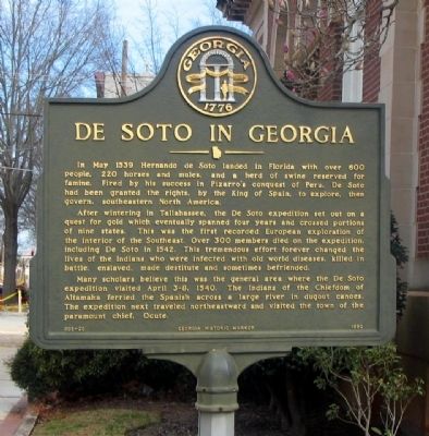 De Soto in Georgia Historical Marker