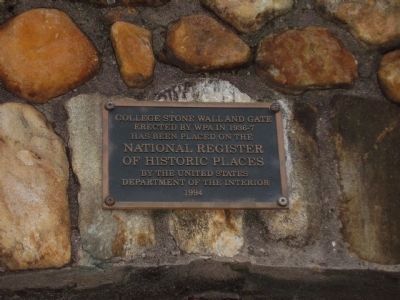 College Stone Wall and Gate Historical Marker
