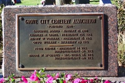 Grove City Cemetery Association Historical Marker