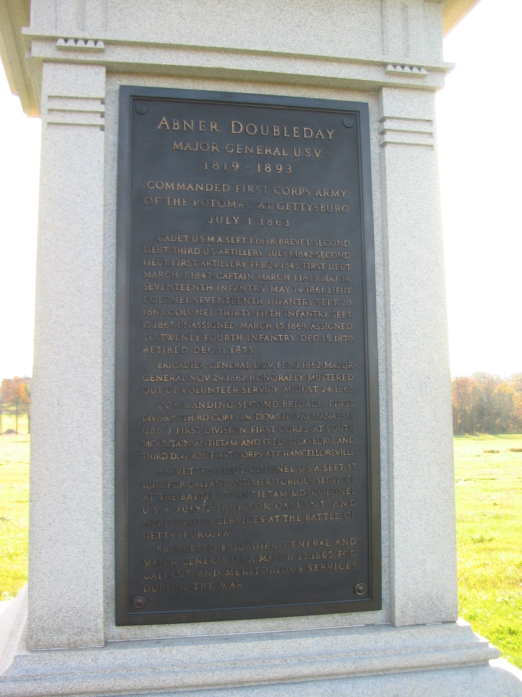 Photo: Front Plaque on Monument