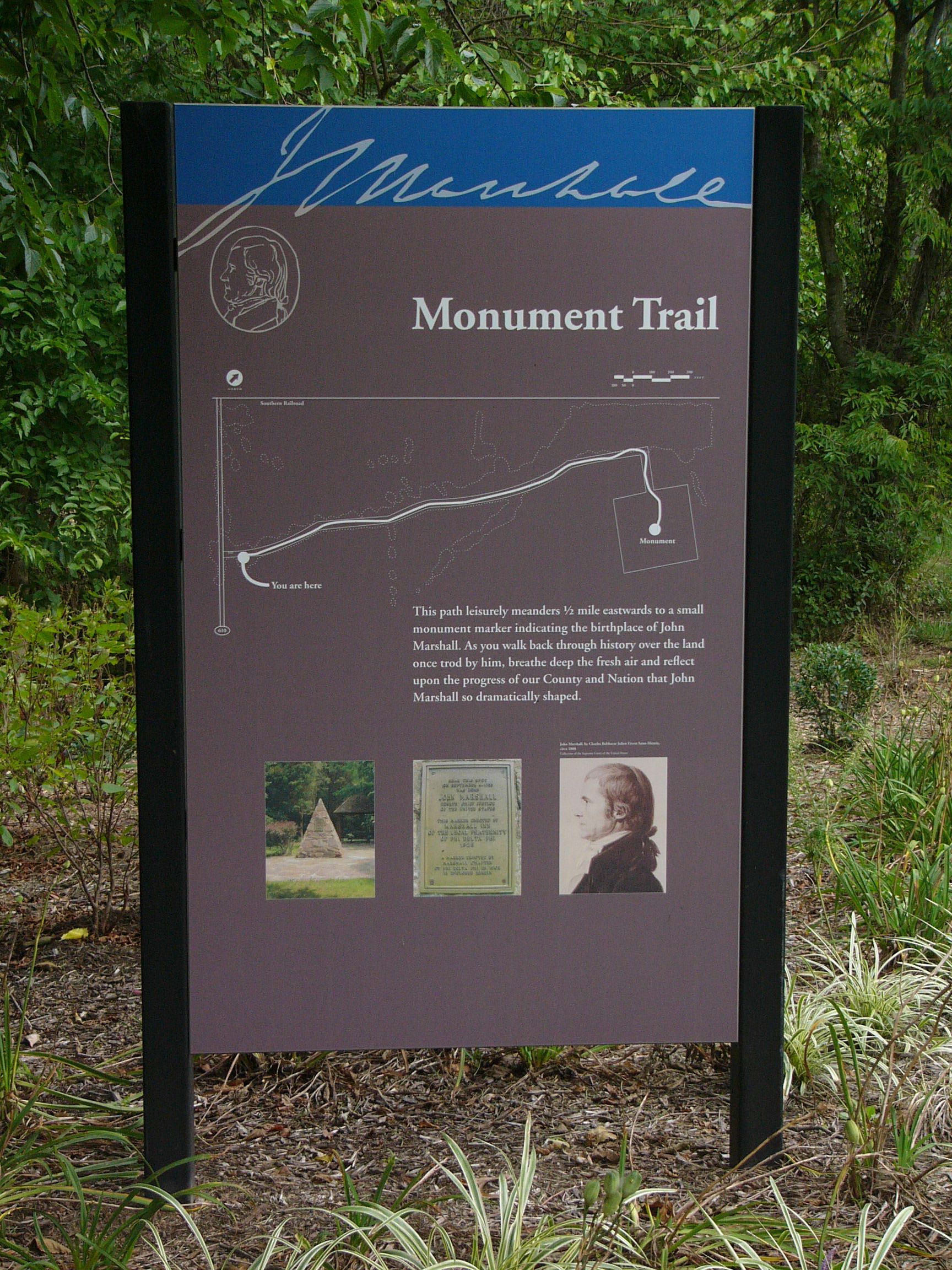Photo: Informational Sign at Entrance to Monument Trail