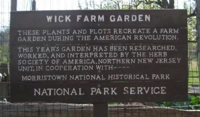 Wick Farm Garden Historical Marker