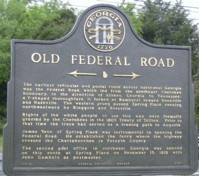 Old Federal Road Historical Marker