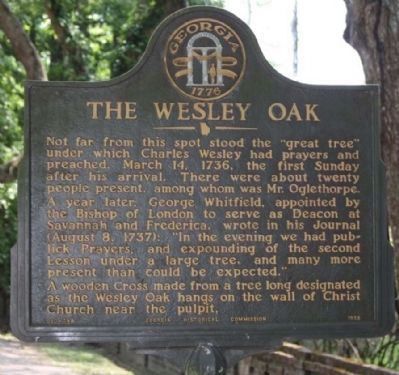 The Wesley Oak Historical Marker