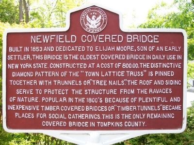 Newfield Covered Bridge Historical Marker