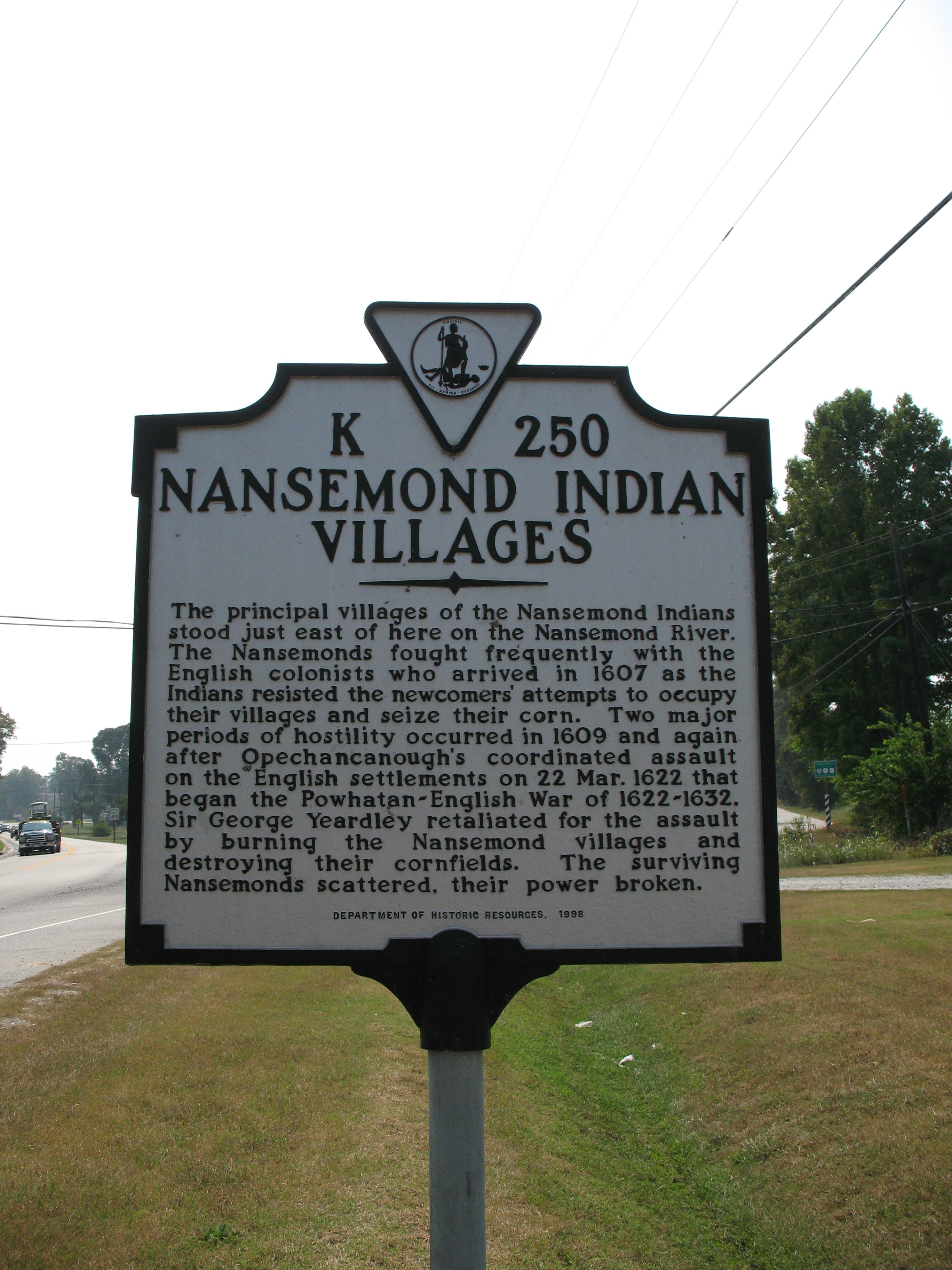 Photo: Nansemond Indian Villages Marker