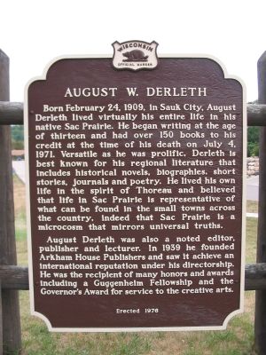 August W. Derleth Historical Marker
