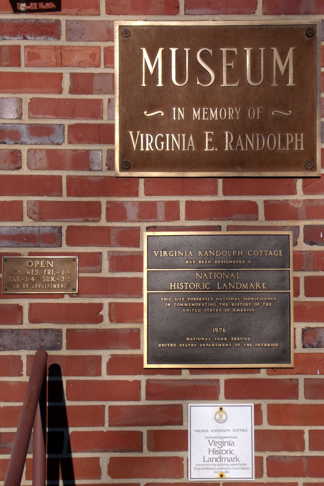 Photo: Virginia Estelle Randolph Museum plaques