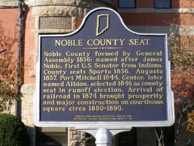 Noble County Seat / Noble County Courthouse Historical Marker