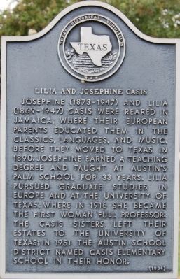 Lilia and Josephine Casis Historical Marker