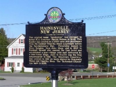 Hainesville, New Jersey Historical Marker