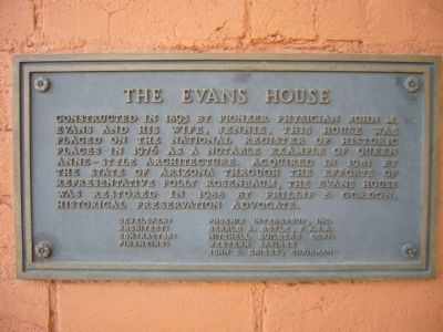 The Evans House Historical Marker