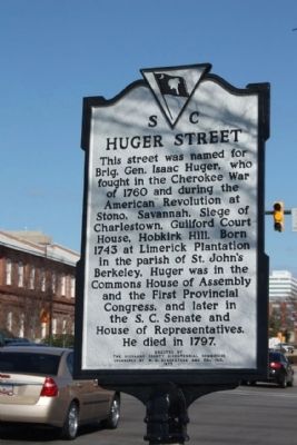 Huger Street Historical Marker
