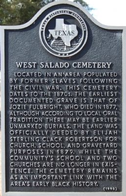 West Salado Cemetery Historical Marker