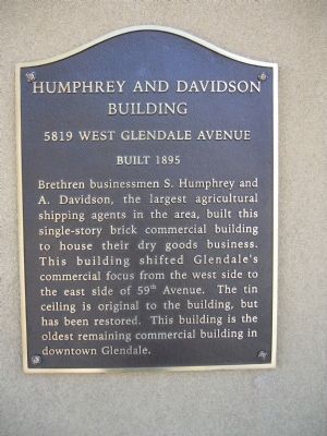 Humphrey and Davidson Building Historical Marker