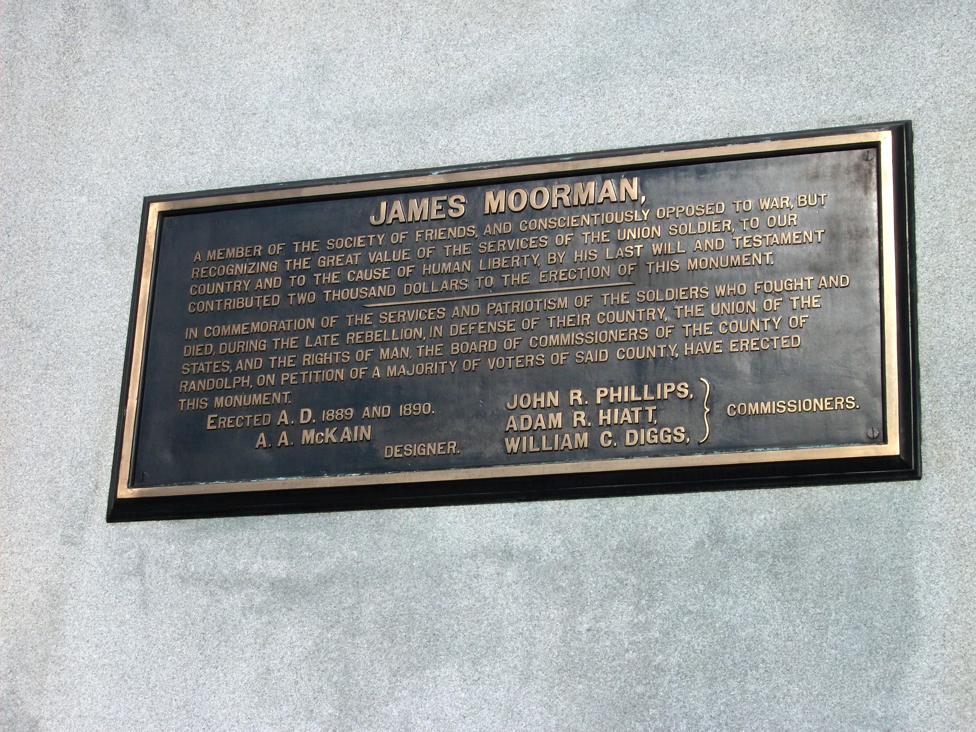 Photo: ""James Moorman"" Plaque