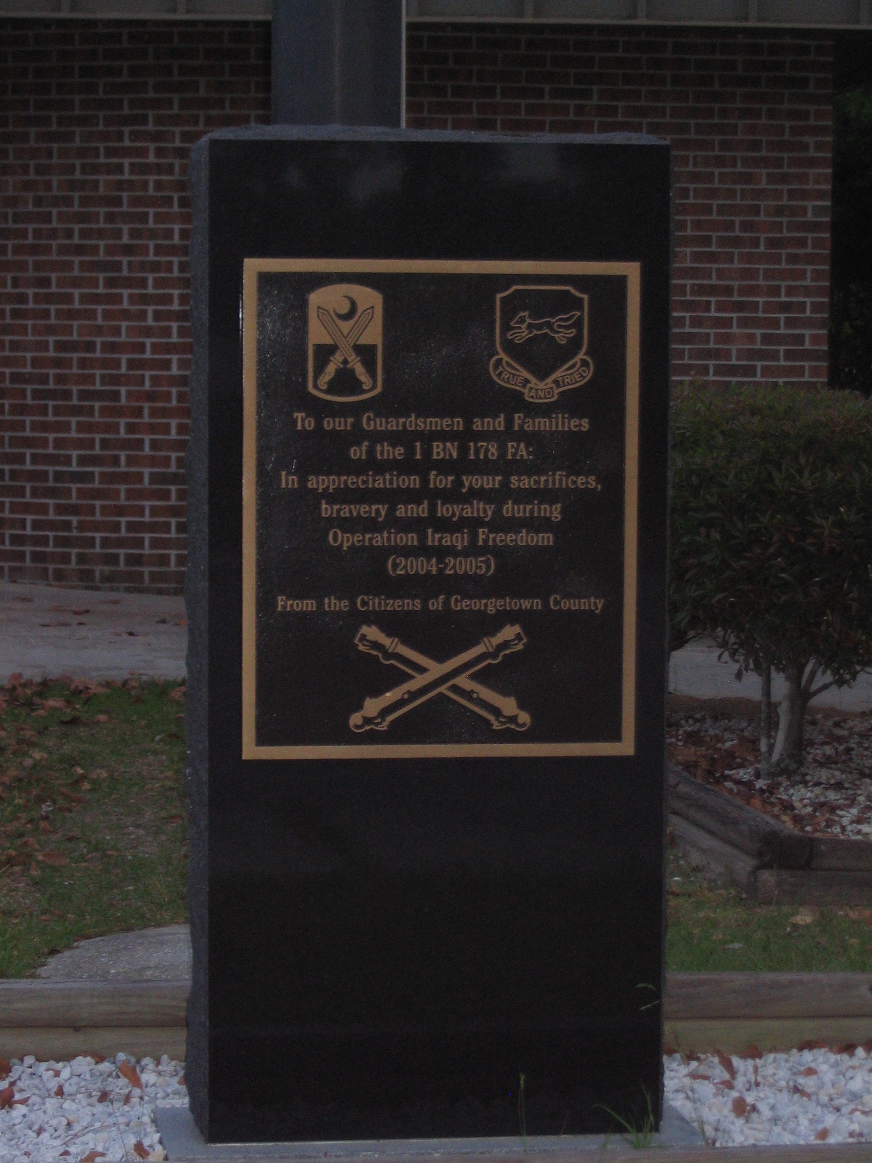 Photo: 1st Battalion 178th Field Artillery Memorial
