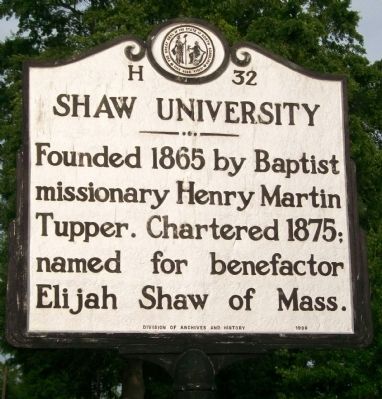 Shaw University Historical Marker