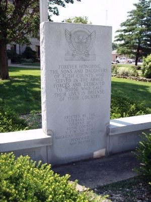 Rush County (Indiana) War Memorial Historical Marker