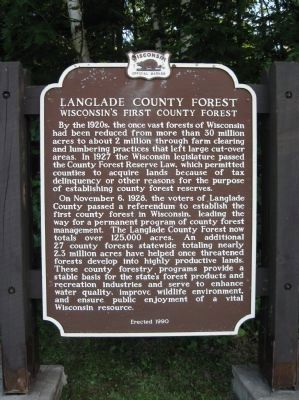 Langlade County Forest Historical Marker