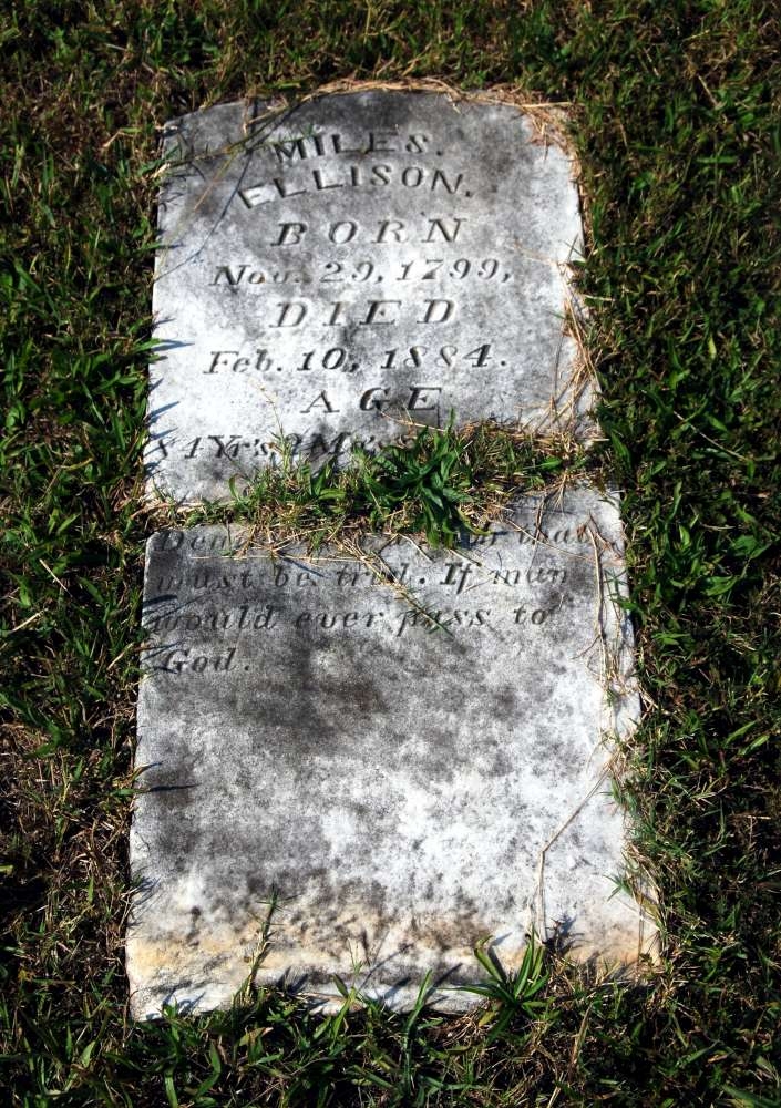 Photo: Original Miles Ellison Tombstone