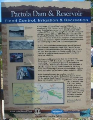 Pactola Dam & Reservoir Historical Marker