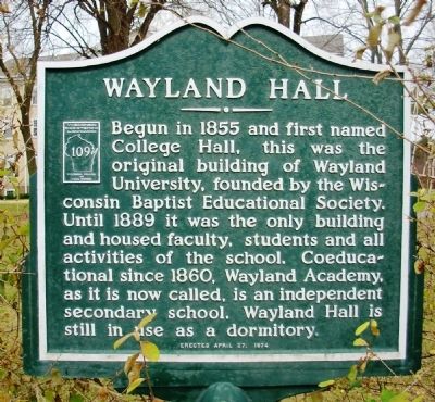 Wayland Hall Historical Marker