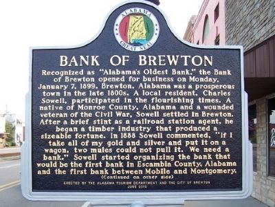 Bank of Brewton Historical Marker