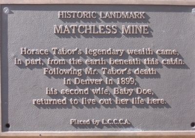 Matchless Mine Historical Marker