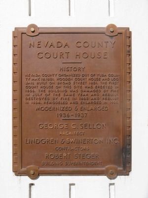 Nevada County Court House Historical Marker