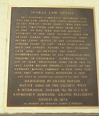 Searls Law Office Historical Marker