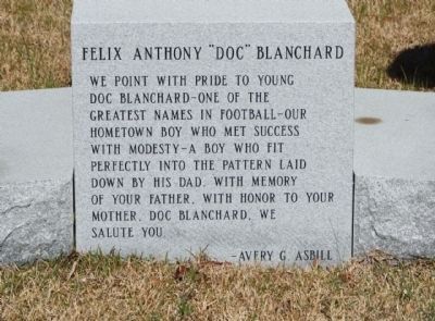 Felix Anthony "Doc" Blanchard Historical Marker