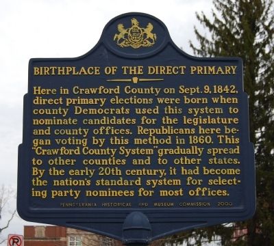 Birthplace of the Direct Primary Historical Marker