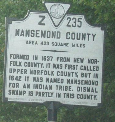 Nansemond County / Norfolk County Historical Marker