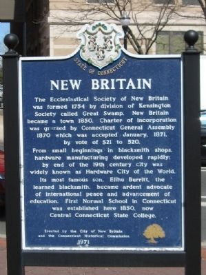 New Britain Historical Marker