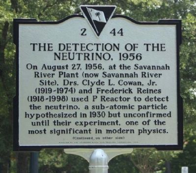 The Detection of the Neutrino, 1956 / The Nobel Prize In Physics, 1995 ...