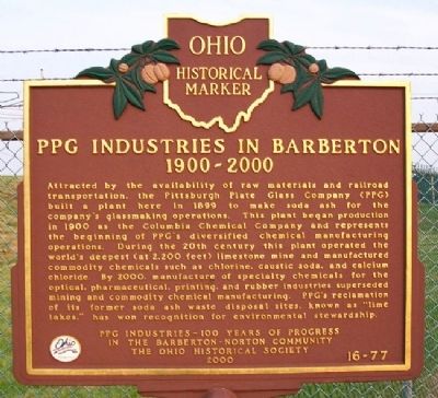 PPG Industries in Barberton Historical Marker