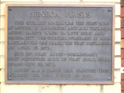 Seneca Firsts Historical Marker