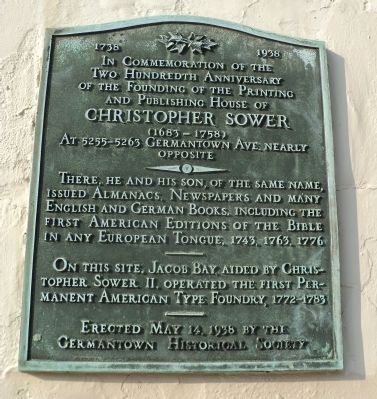Christopher Sower Historical Marker