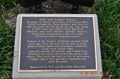 Paleo and Archaic Indians Historical Marker